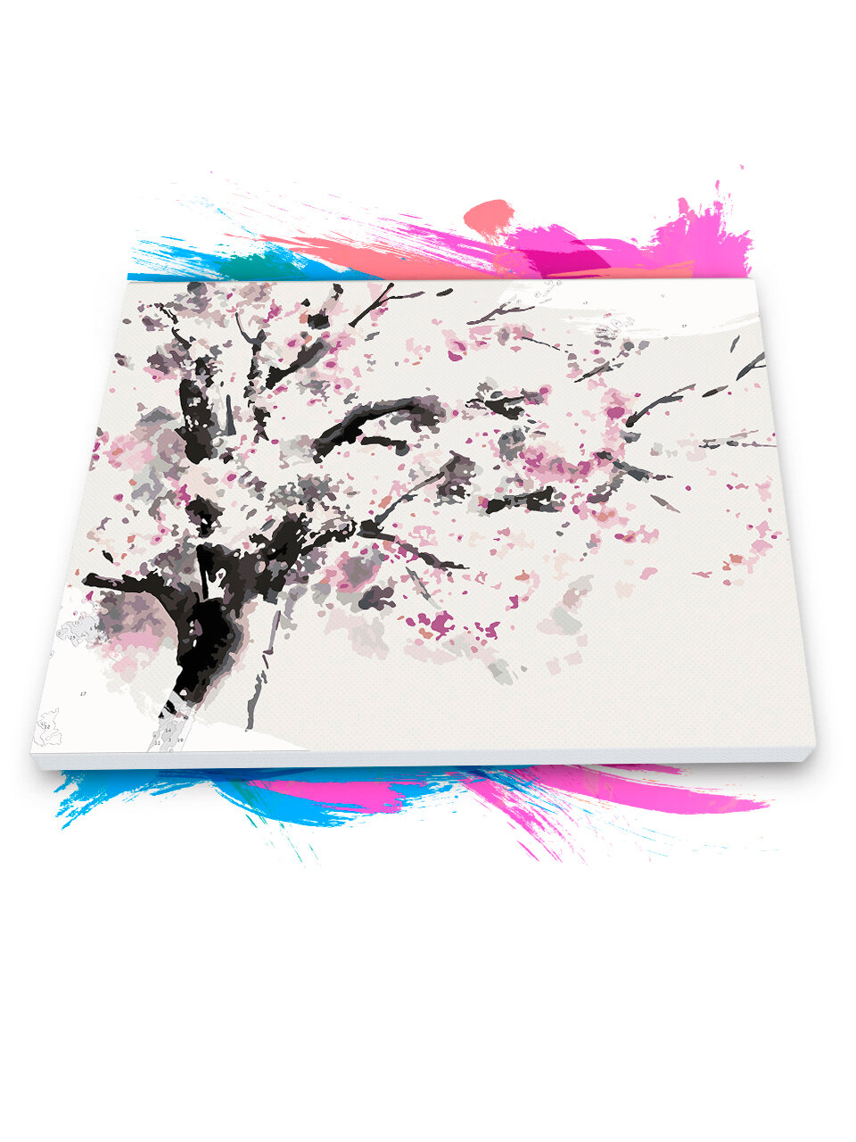 Картина по номерам на холсте Сакура абстрактно, 40 х 50 см