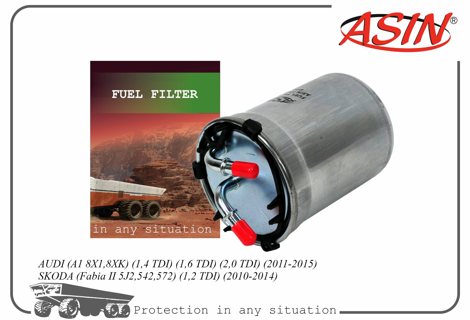 Фильтр топливный ASIN 6C0127400, цилиндр, для Audi A1 и Skoda Fabia