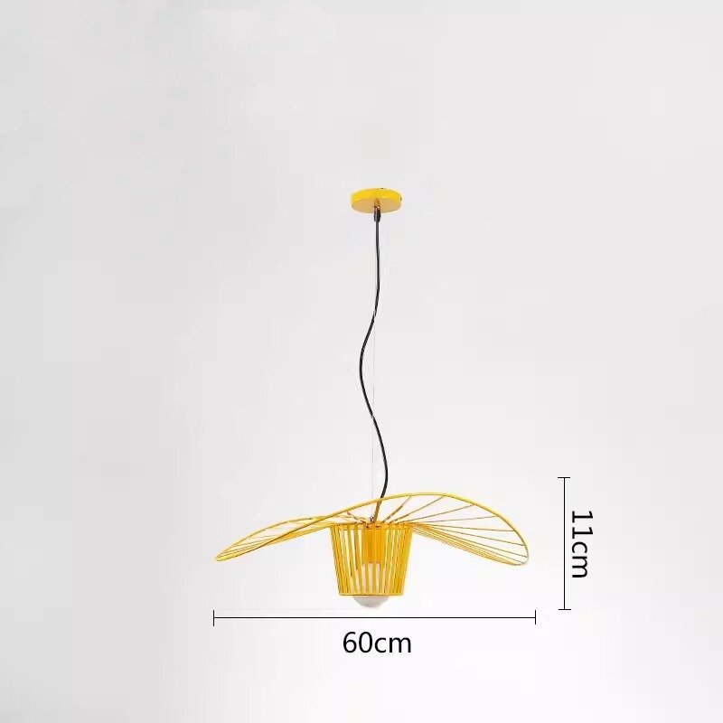 VERTIGO люстра в виде шляпы (с металлическими спицами) (желтый, 60*11)