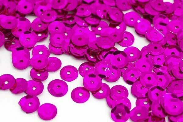 Пайетки россыпью (пайетки для рукоделия и творчества) круглые 8мм цв. фиолетовый упак.50 гр