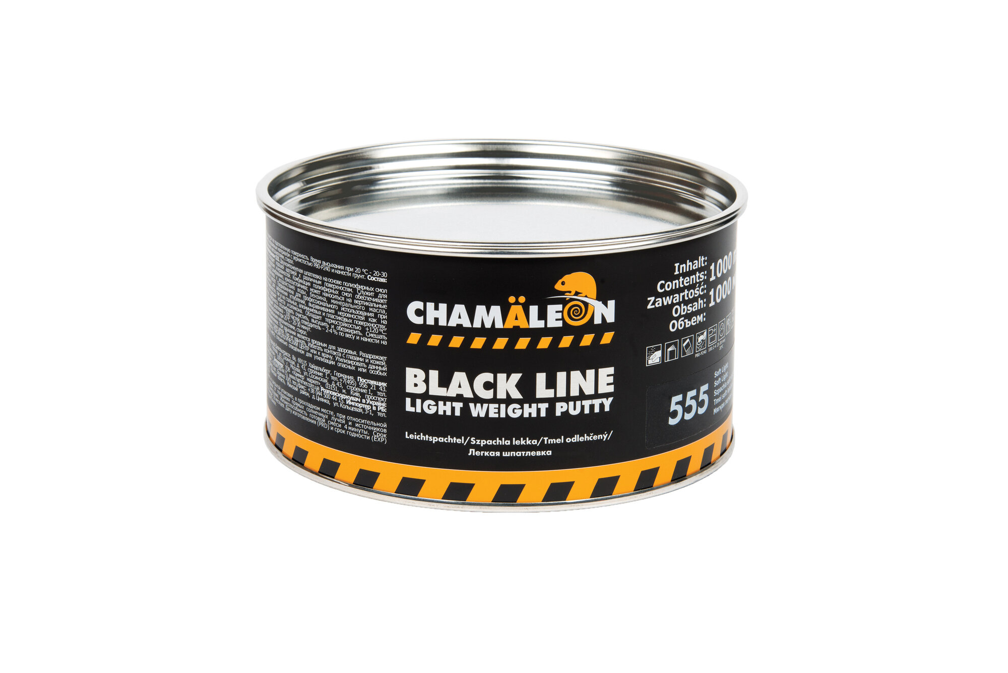 Шпатлевка мягкая легкая Black Line (вкл. отвердитель) 1000мл (1,85кг) CHAMAELEON