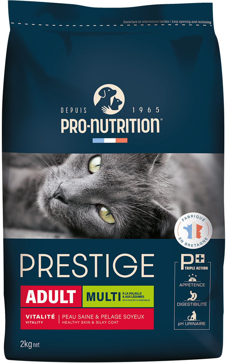 FLATAZOR PRESTIGE ADULT MULTI для взрослых кошек с птицей и овощами 2 кг