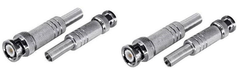 Разъем BNC под винт, металл (комплект 4 штуки)