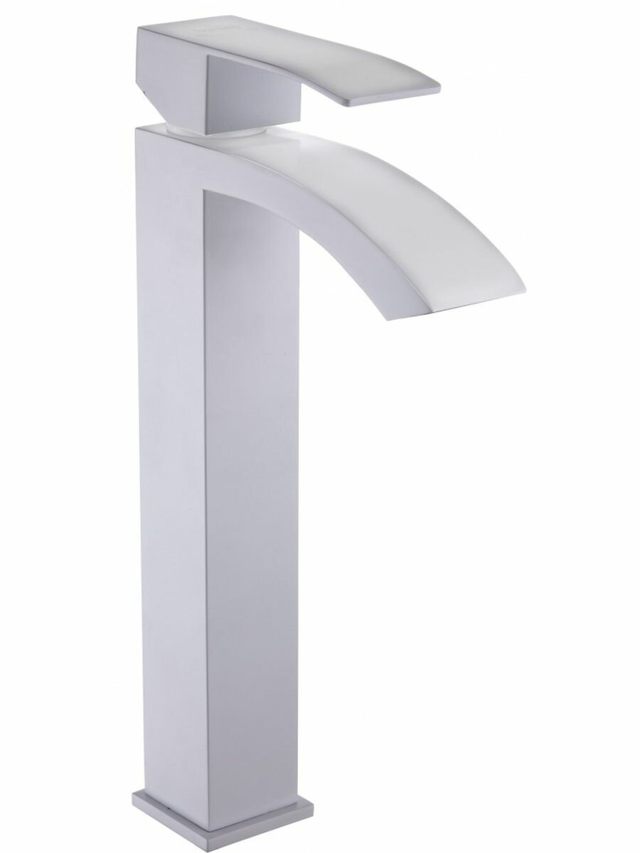 Смеситель Hanson HN11044-F, нержавеющая сталь, белый, для раковины