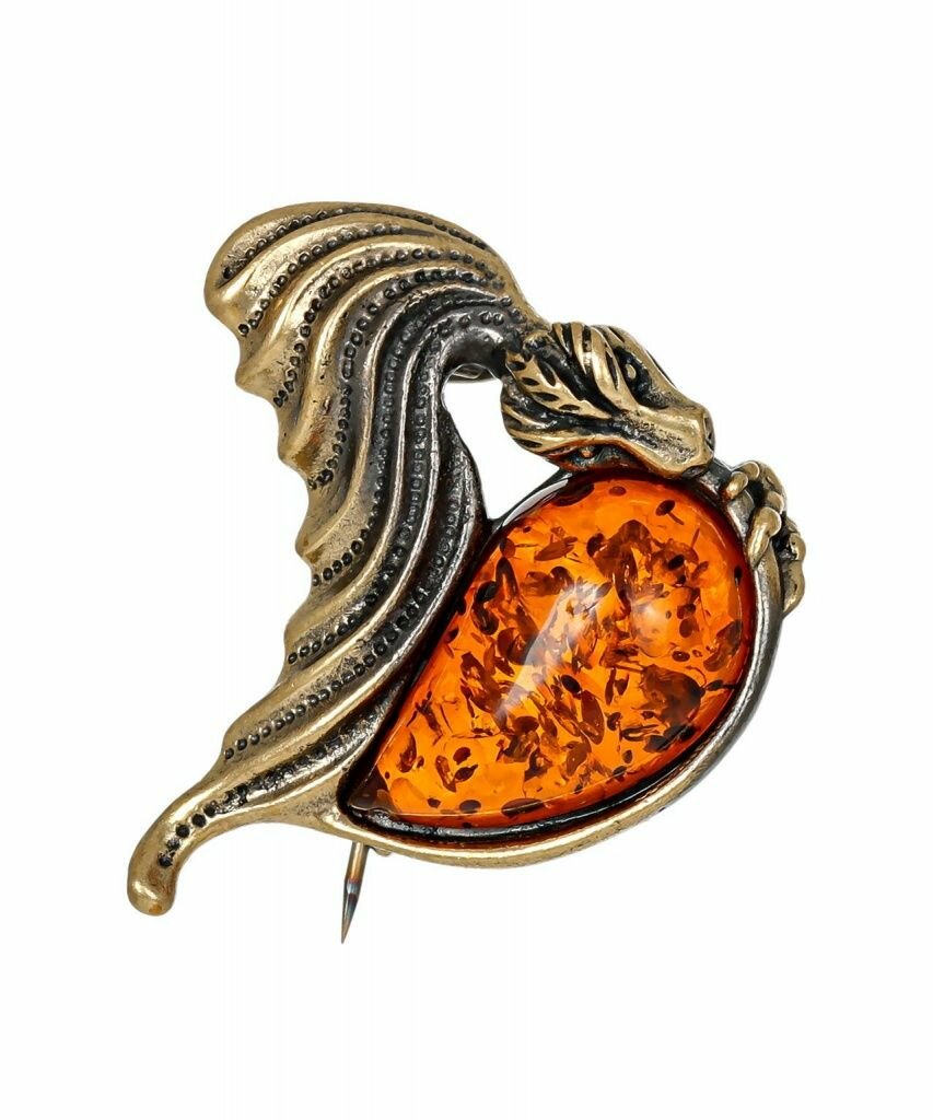 Брошь, янтарь