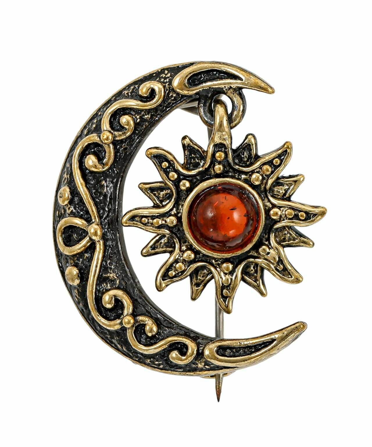 Брошь, янтарь