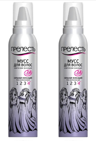 Мусс для волос Прелесть, сильная фиксация, 160 мл, 2 шт