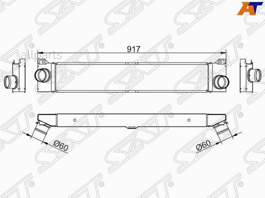 SAT ST-0384K1 Интеркулер CITROEN JUMPER 06/FIAT DUCATO 06-/PEUGEOT BOXER 06-