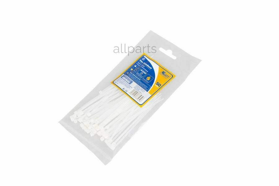 KRAFT KT880600 Стяжки нейлоновые, хомуты 2.5x100 белые уп 50 шт KRAFT KT880600