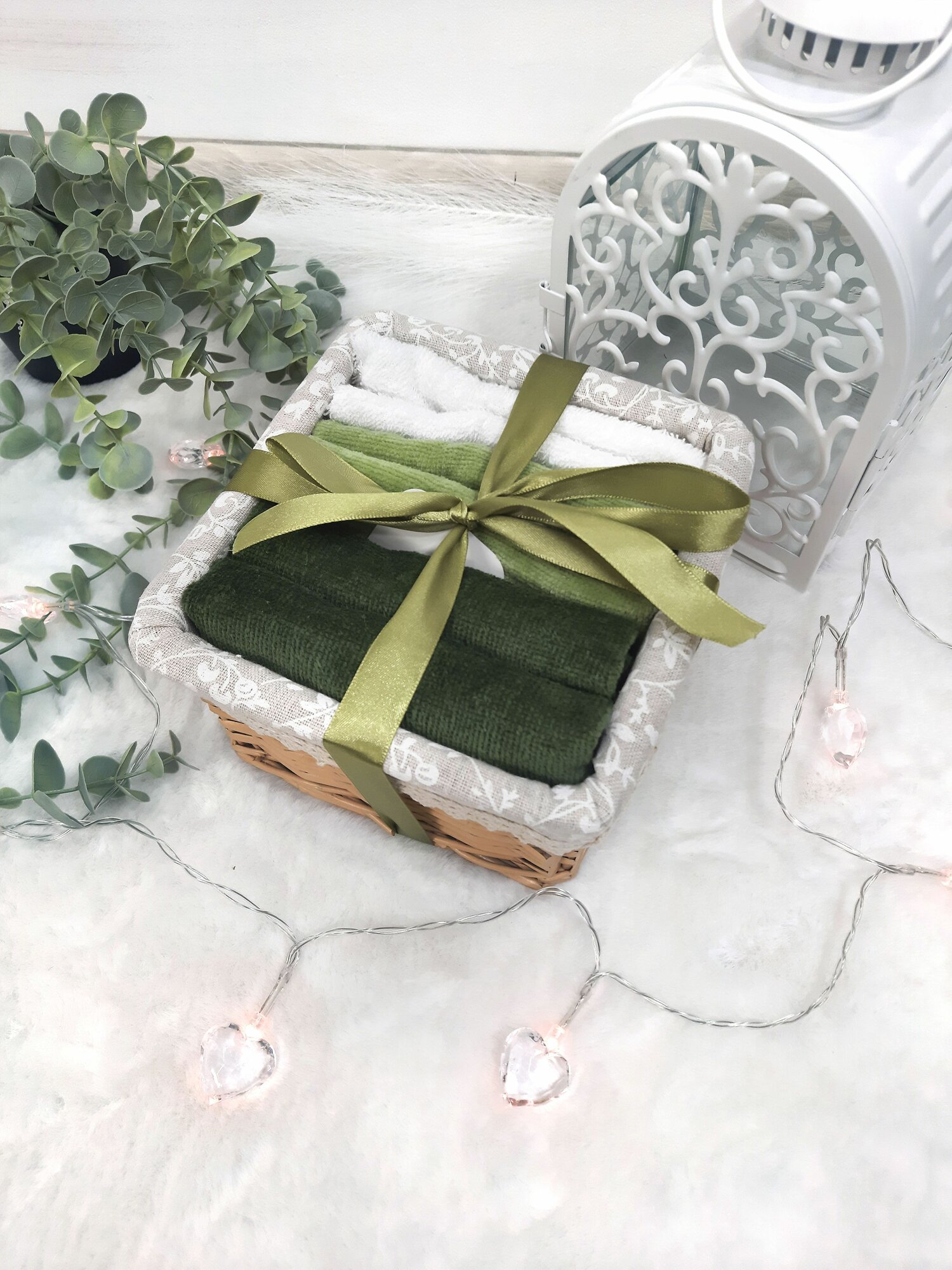 Набор полотенец в подарочной корзинке, Cherir, 30x30 см, 6 шт.