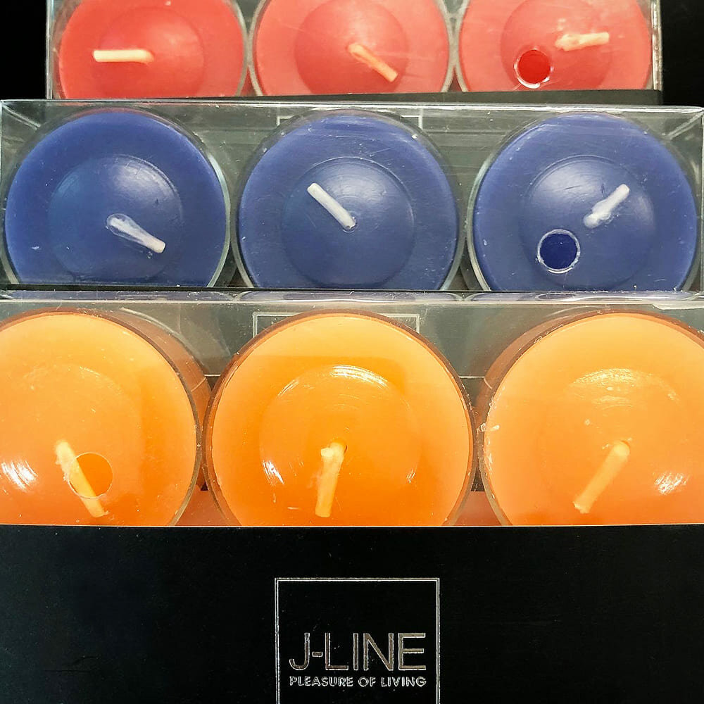 Набор свечей J-Line 56331, для декора, парафиновые, 9 шт, время горения 4 ч, красные — фото 1