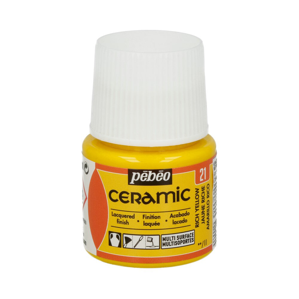 "PEBEO" Краска по керамике и металлу Ceramic 45 мл 025-021 насыщенный желтый