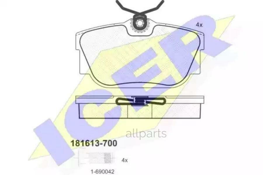 ICER 181613-700 Колодки торм. диск. Transporter T4 90-03