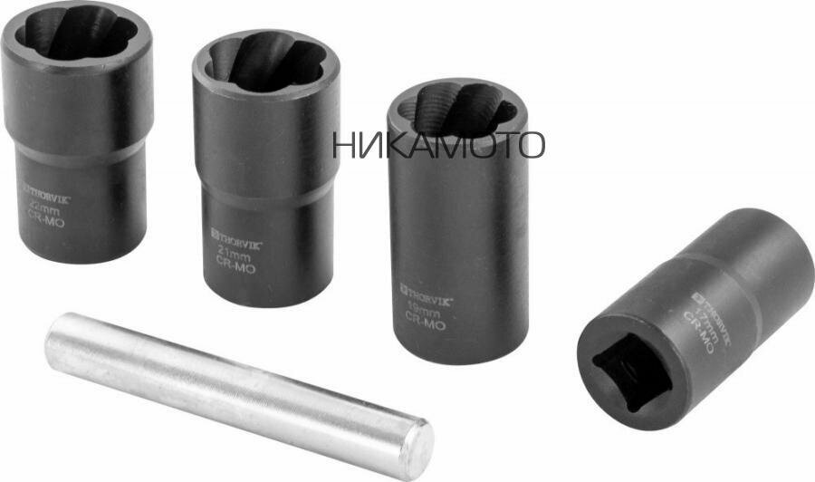 THORVIK BESS125 Набор головок для поврежденного крепежа 1/2" DR, 17-22мм, 5 предметов