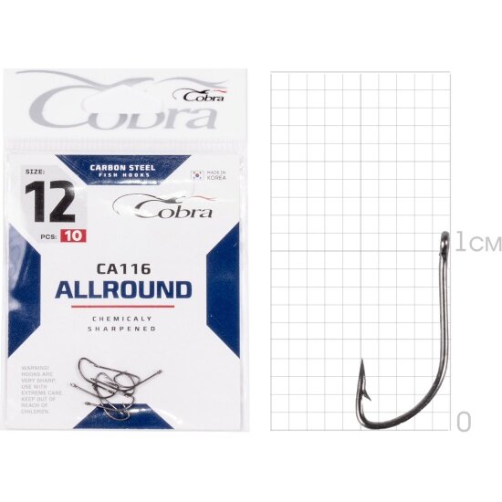 Крючки Cobra ALLROUND CA116 размер 012 10шт.
