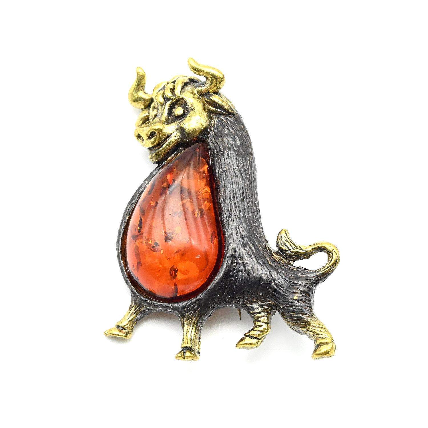 Брошь, янтарь