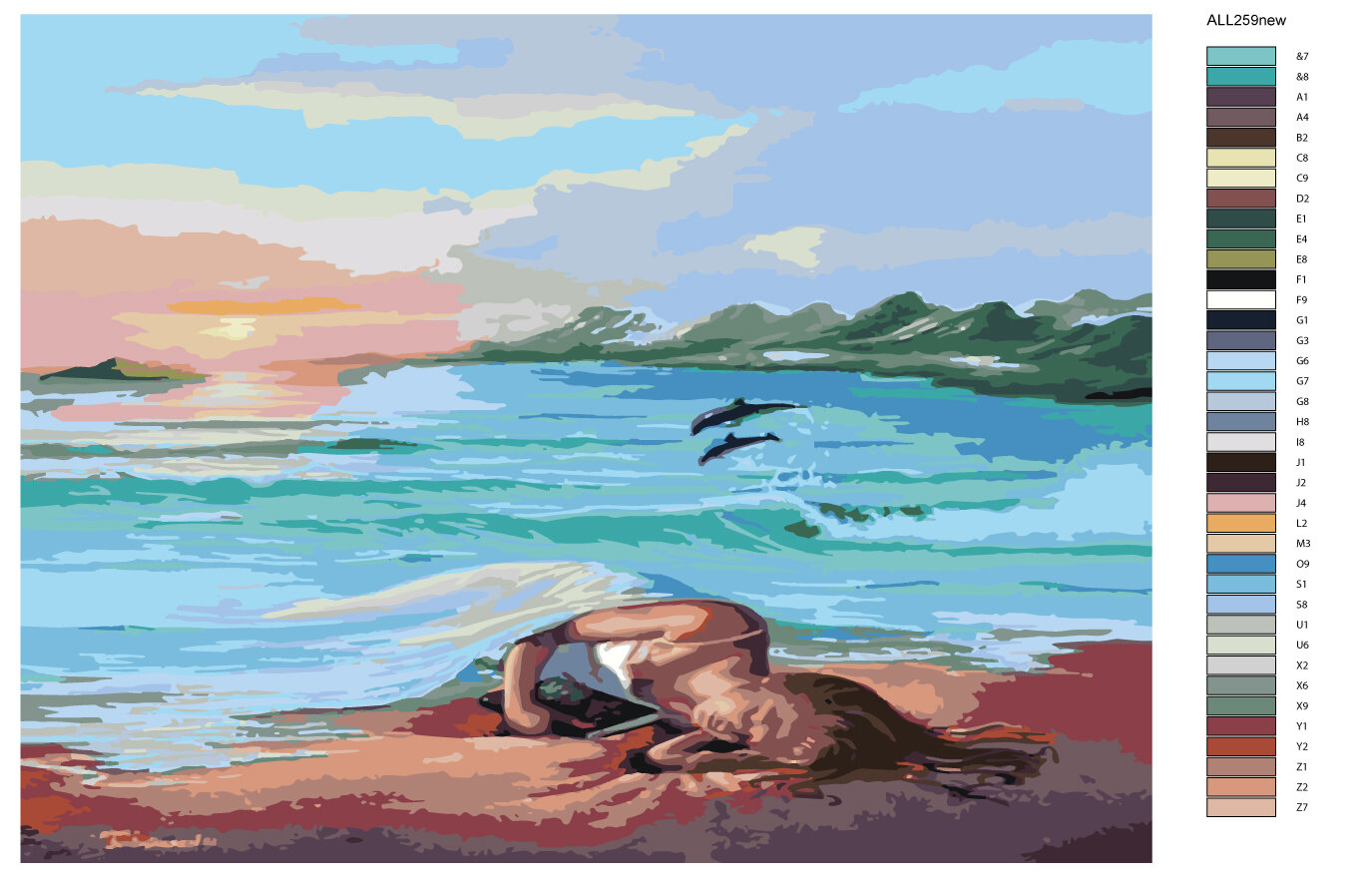 Картина по номерам "Укрытая волной" Сальвадор Дали ALL259new 40x50