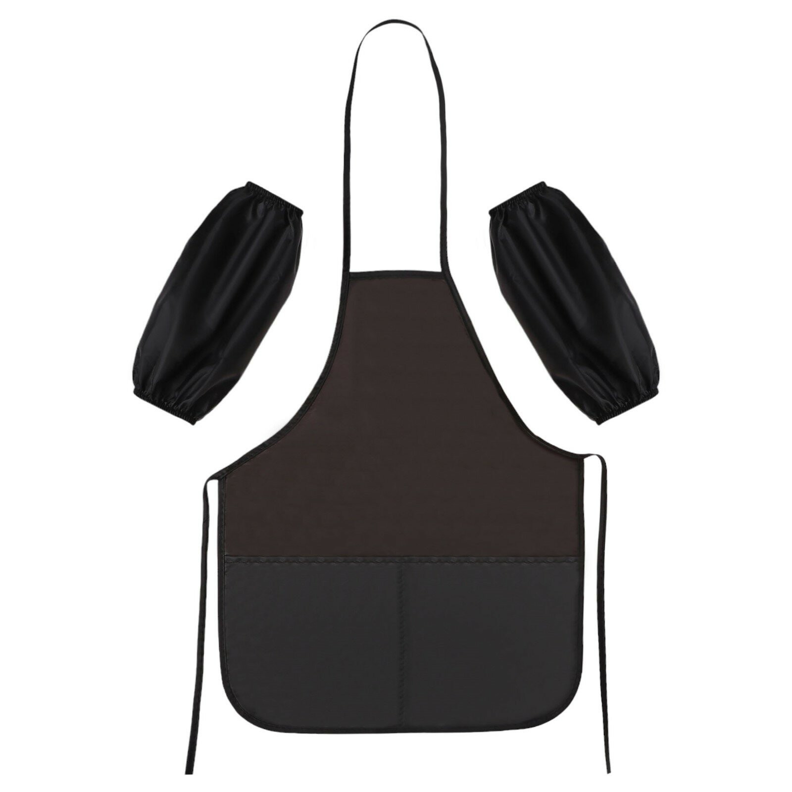 Фартук для труда + нарукавники, 490 х 390/250 х 160 мм, размер S (рост 116-146), Calligrata, "Стандарт", черный, 9896838