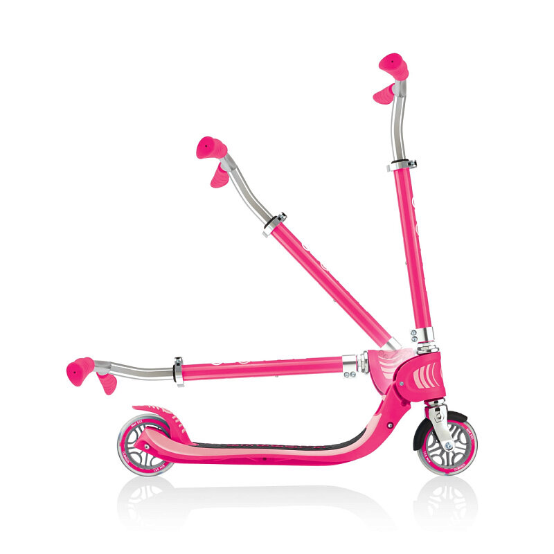 Детский самокат Globber FLOW 125 Foldable V2 , двухколесный, складной - Fuchsia — фото 1