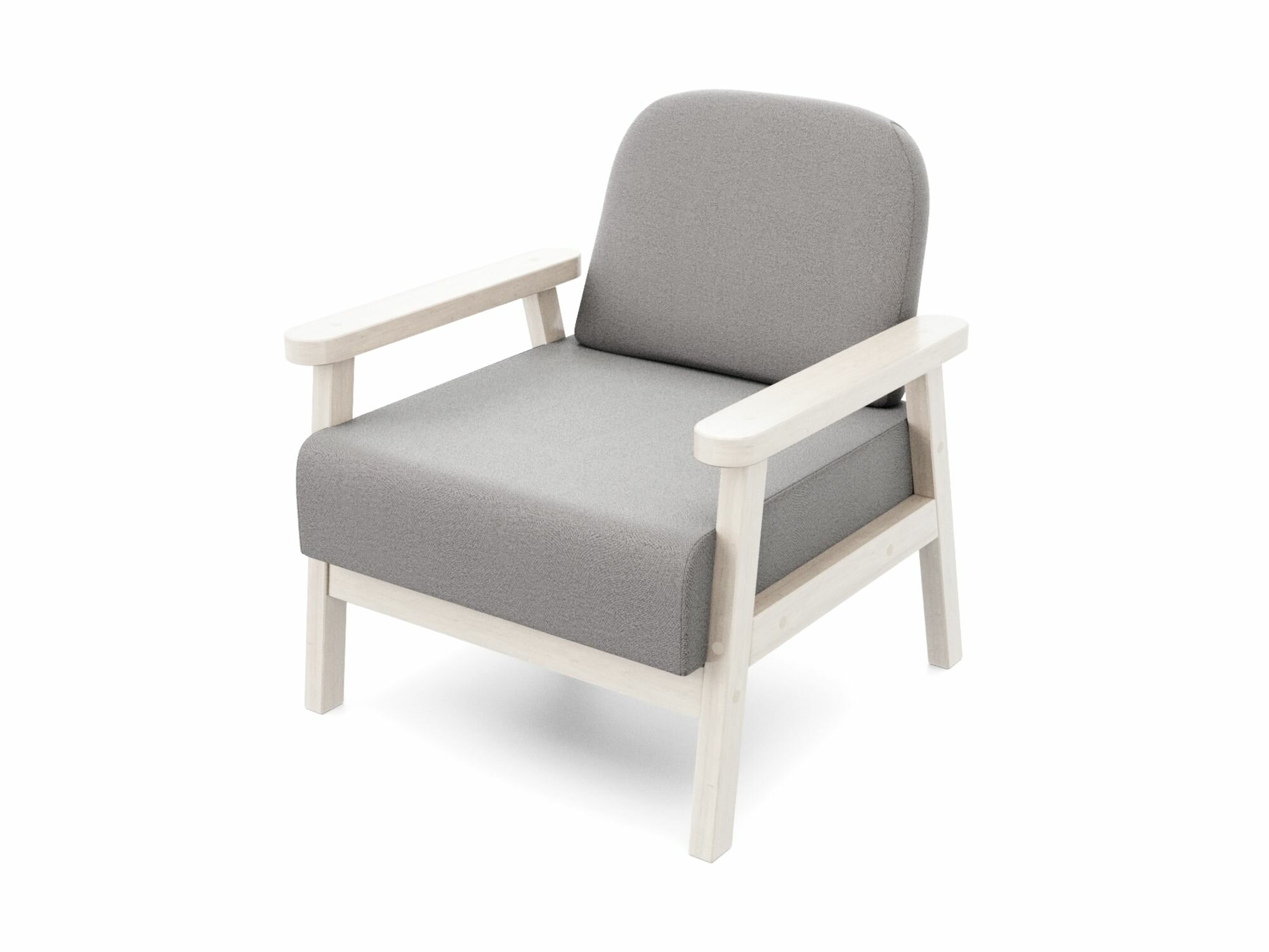 Садовое кресло Arsko Флори-С серый-беленый дуб, велюр, деревянное, мягкое, садовое, для дачи, для кафе и бара, в офис