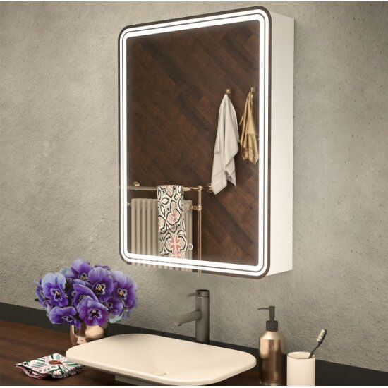 Зеркало шкаф Mixline "Адриана" 547076 600*800 (ШВ) правый, сенсорный выкл, светодиодная подсветка