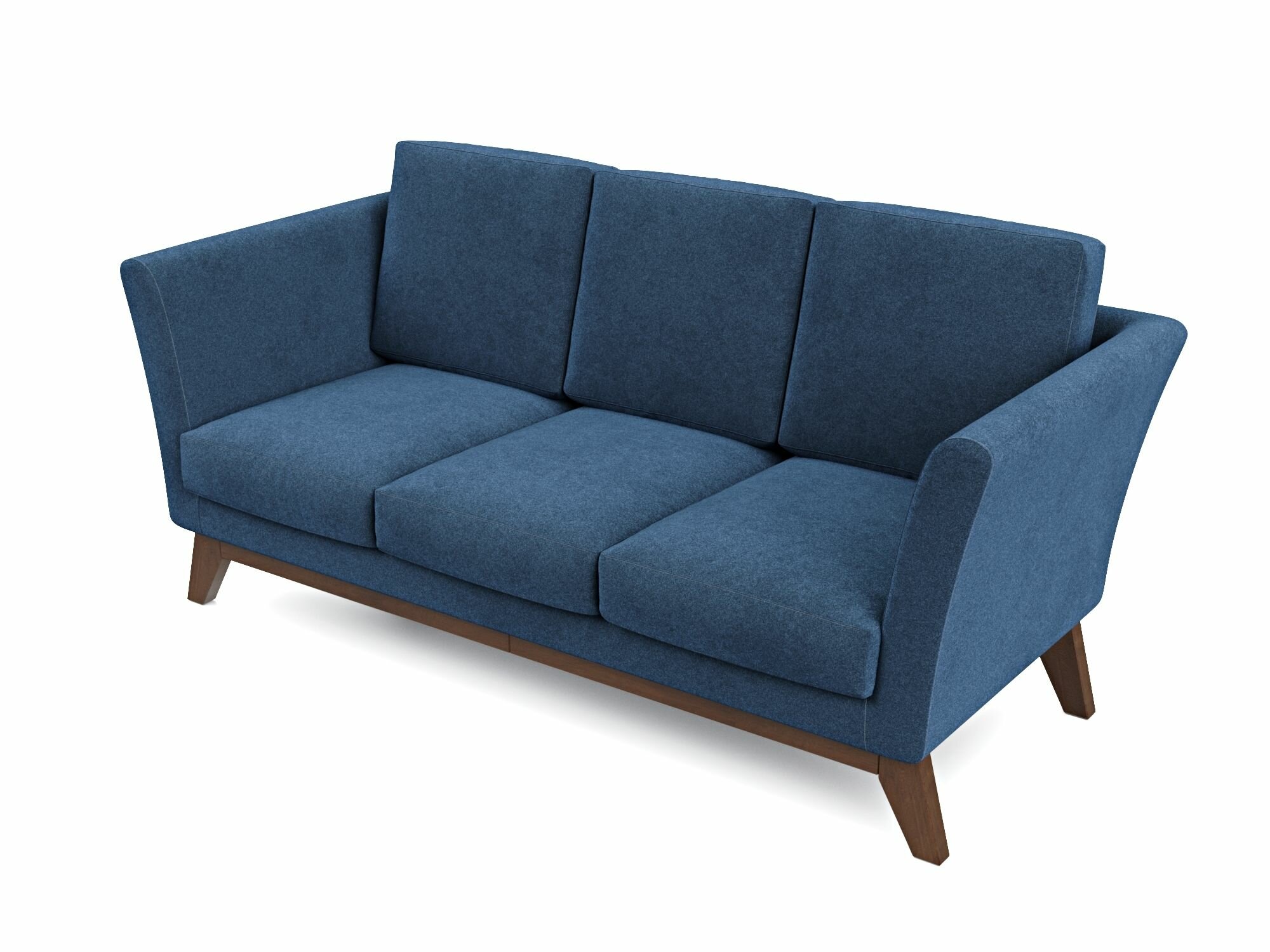 Прямой диван кушетка Arsko Див-Б, бирюзовый-орех, велюр, трехместный, мягкий, в гостиную, в прихожую, на балкон, на ножках