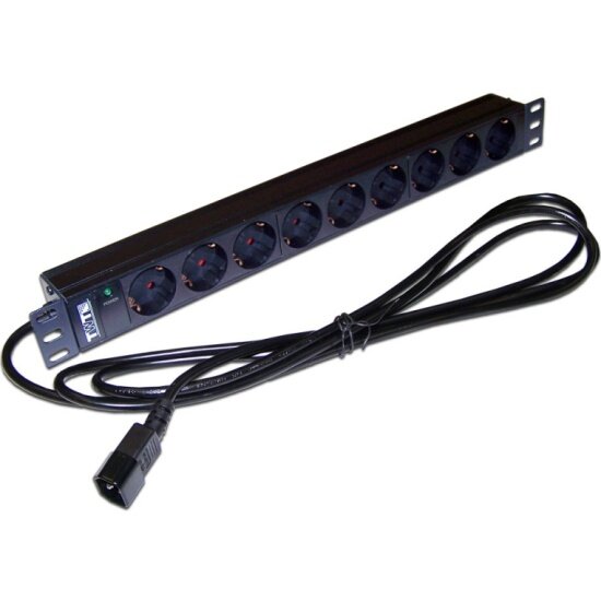 Блок розеток Lanmaster TWT-PDU19-10A9P4-3.0 9шт, 1U, 3м