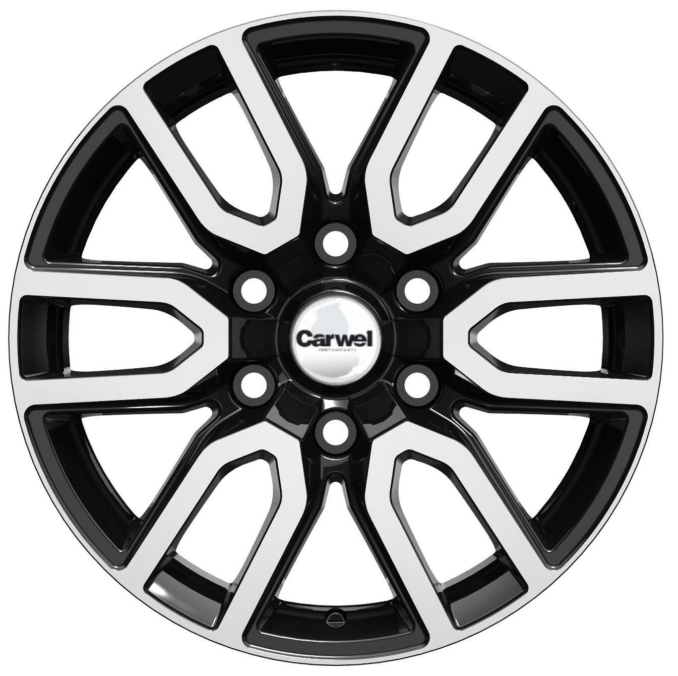 Carwel Барал 1723 17x8 6x139.7 et36 dia100.1 Чёрный глянцевый с полированной лицевой частью