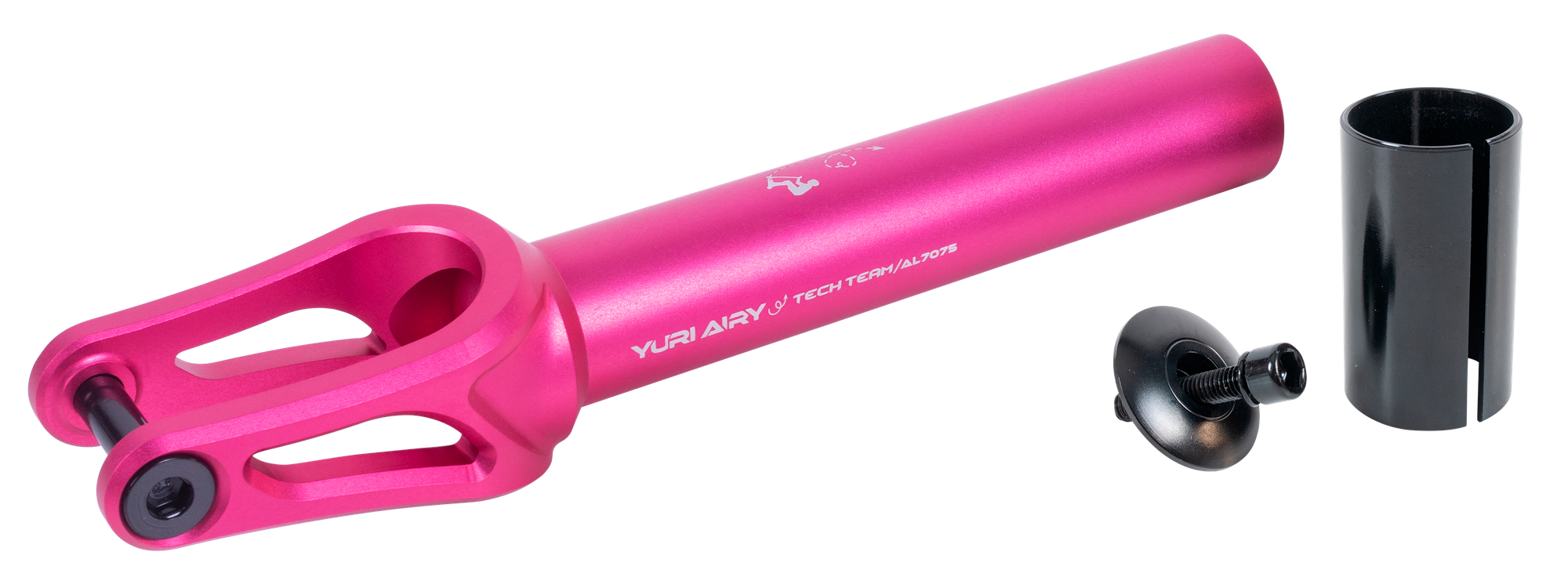 Вилка для X-Treme самоката, Yuri Airy, AL 7075 (SCS/HIC 24x110мм колеса) розовая