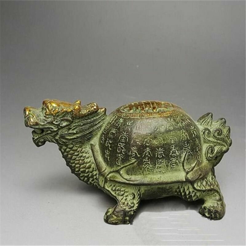 Статуэтка Драконочерепаха из бронзы для фэн-шуй символ богатства, долголетия и карьерного успеха