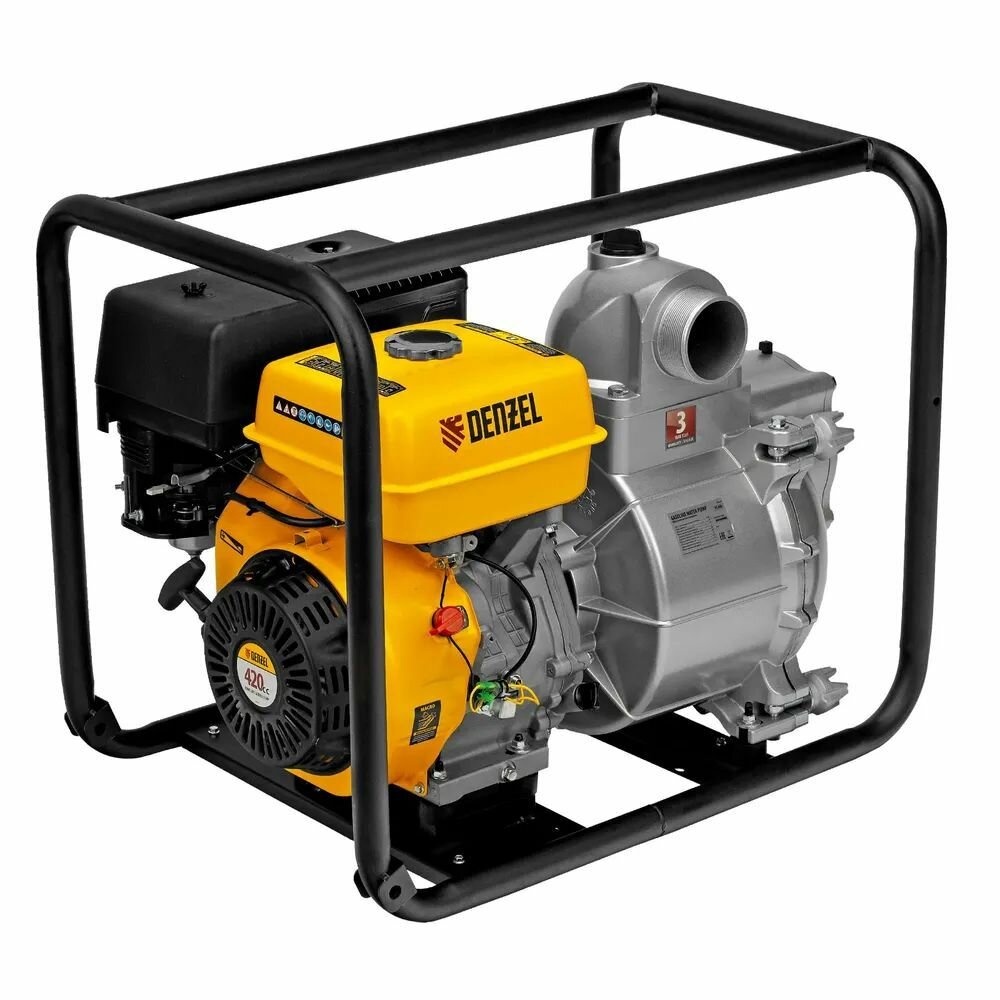 Мотопомпа бензиновая для грязной воды PX-80D, 15 л. с, 3", 1500 л/мин, глубина 8 м , напор 30 м Denzel 99204