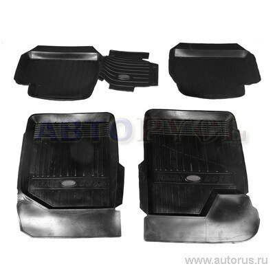 Коврики в салон ваз 2190 резина черный комплект агатэк vsk-00150085