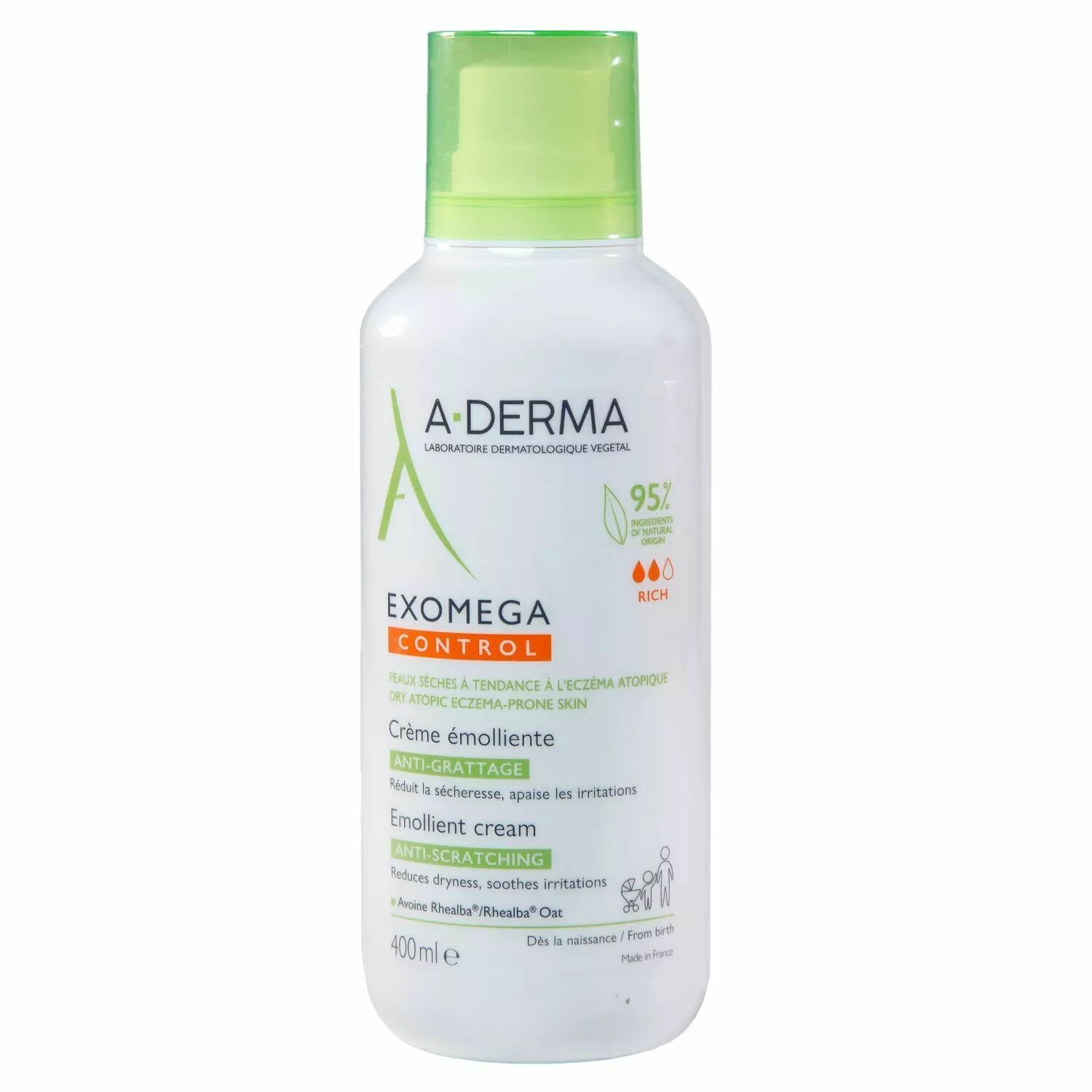 A-Derma Смягчающий крем для лица и тела Exomega Control, 400 мл