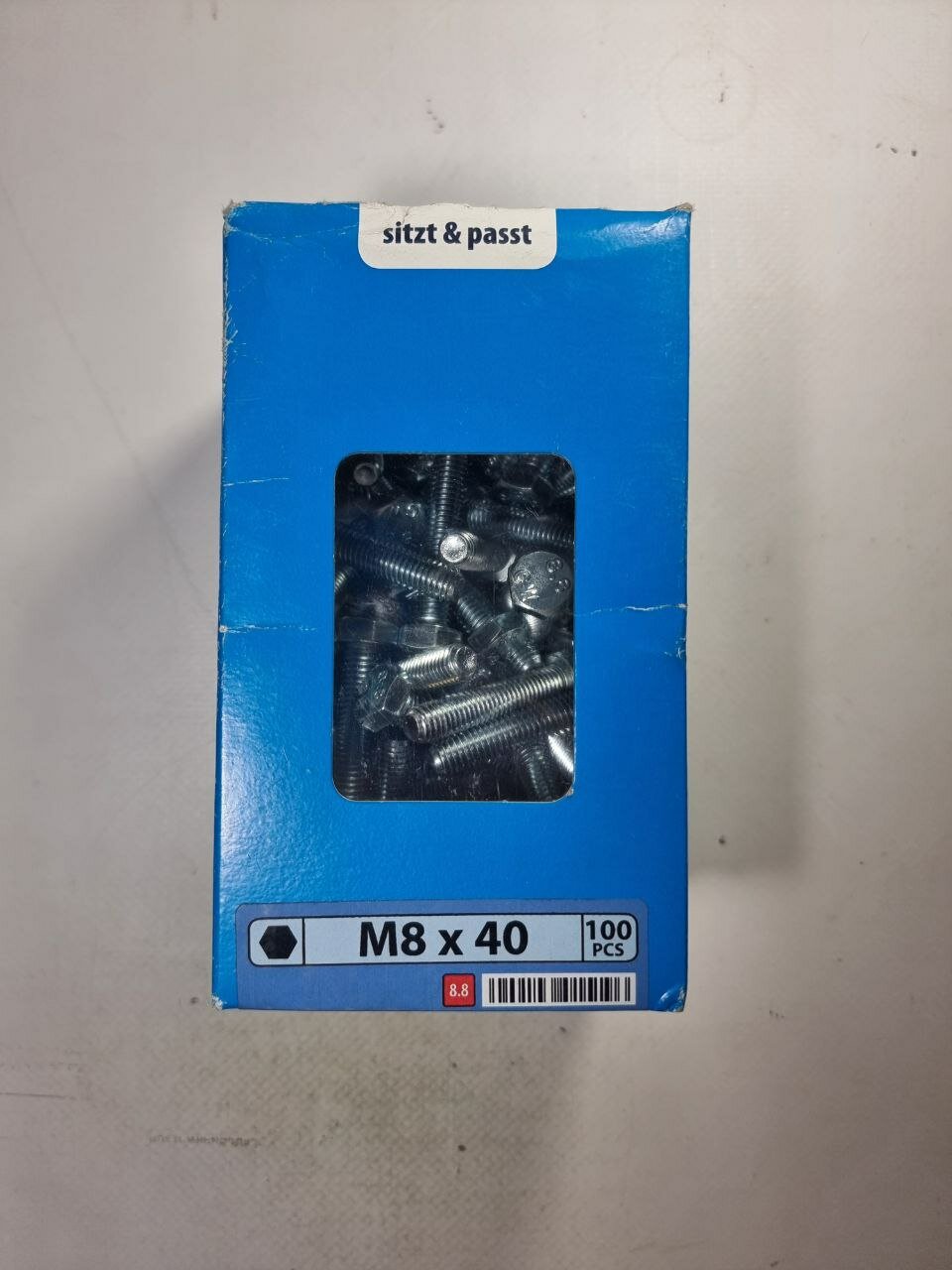 Болт шестигранный оцинкованный DIN 933 SW13 прочность 8.8. М8*40 (100шт в 1уп) SWG, Германия