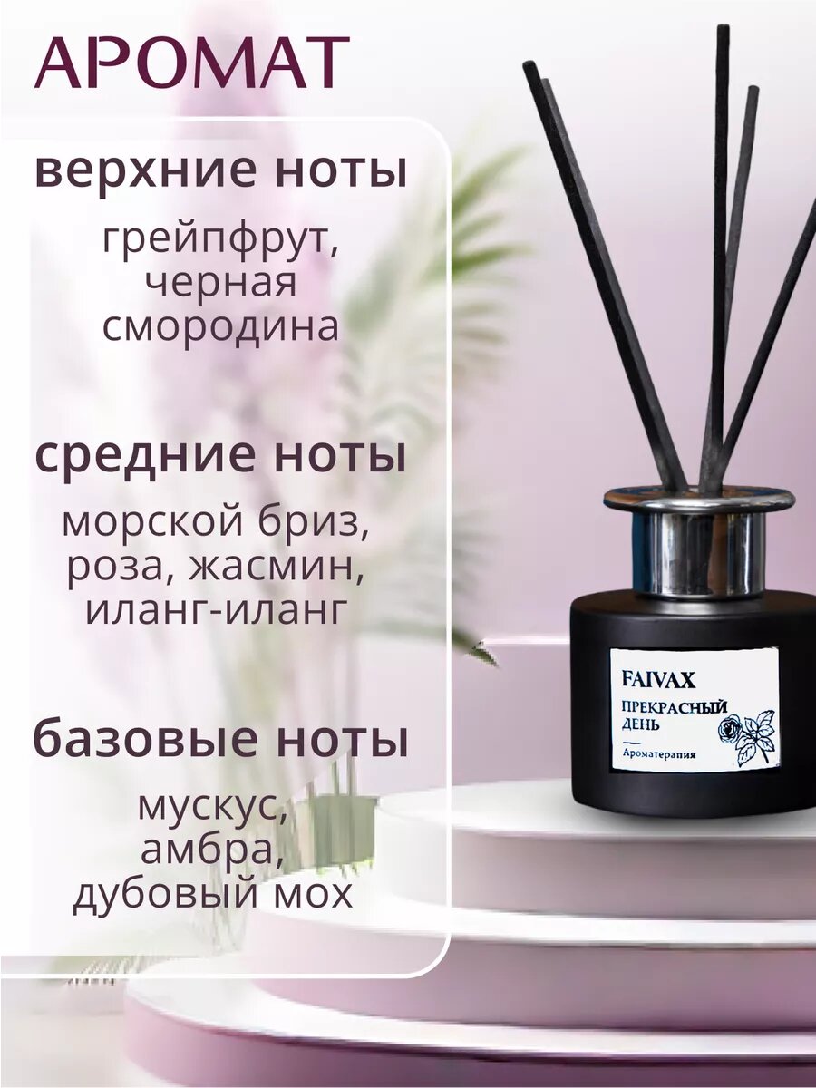 Диффузор FAIVAX, с ароматом черной смородины и иланг-иланга, 100 мл — фото 1