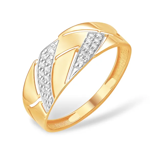 Кольцо, золото, 585 проба, фианит