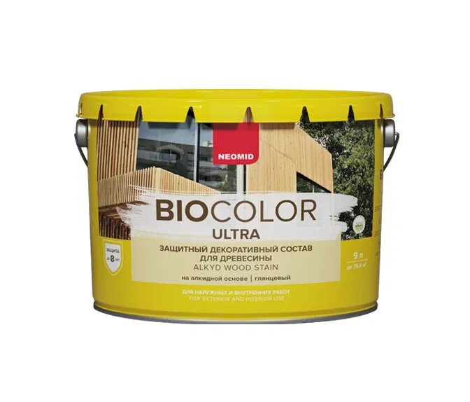Пропитка для дерева защитная NEOMID BIO COLOR ULTRA Палисандр 9 л