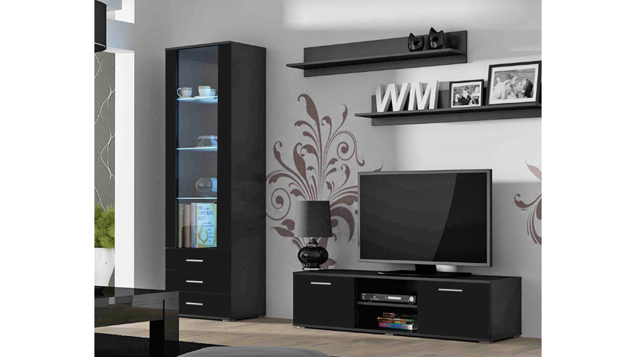 Гостиная Сохо 13 Черный 0190 NEW 200x41x192 см, GOODFORM