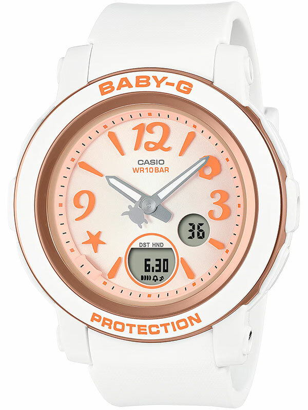 Наручные часы CASIO Baby-G, белый, серый, оранжевый — фото 1