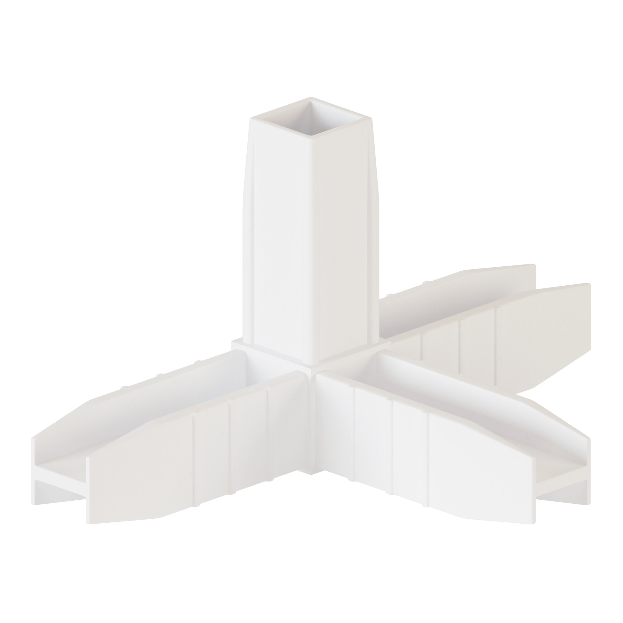 Соединитель профильной алюминиевой трубы найди 4H, коннектор. Цвет - белый матовый.