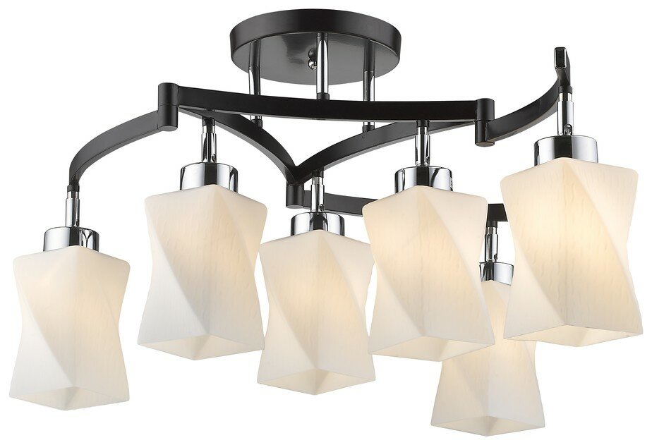 Люстра потолочная Velante 271-127-06 хром, темный венге, белый