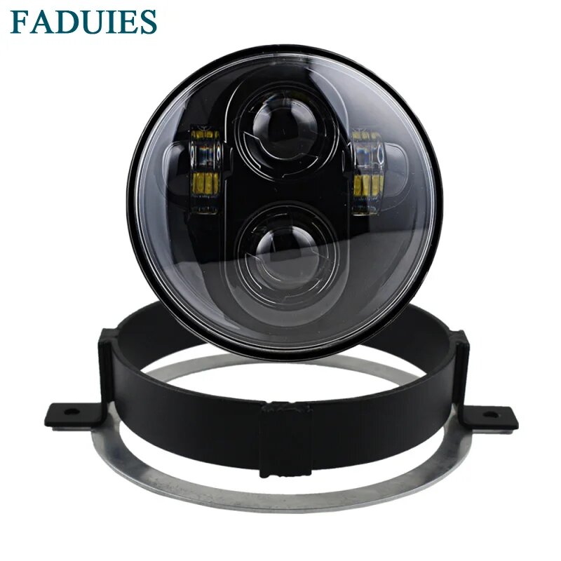 FADUIES черный 5,75-дюймовый мотоциклетный проектор светодиодная фара с кронштейном для Black A