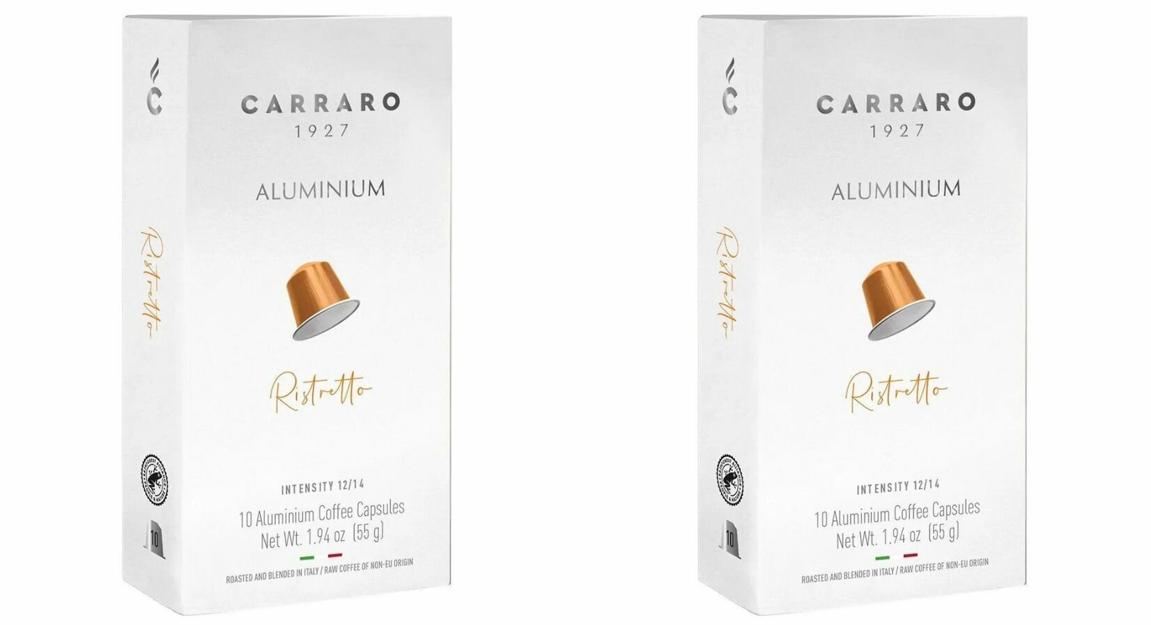 Carraro Кофе в капсулах Ristretto, крепость 12, 10 шт, 2 уп