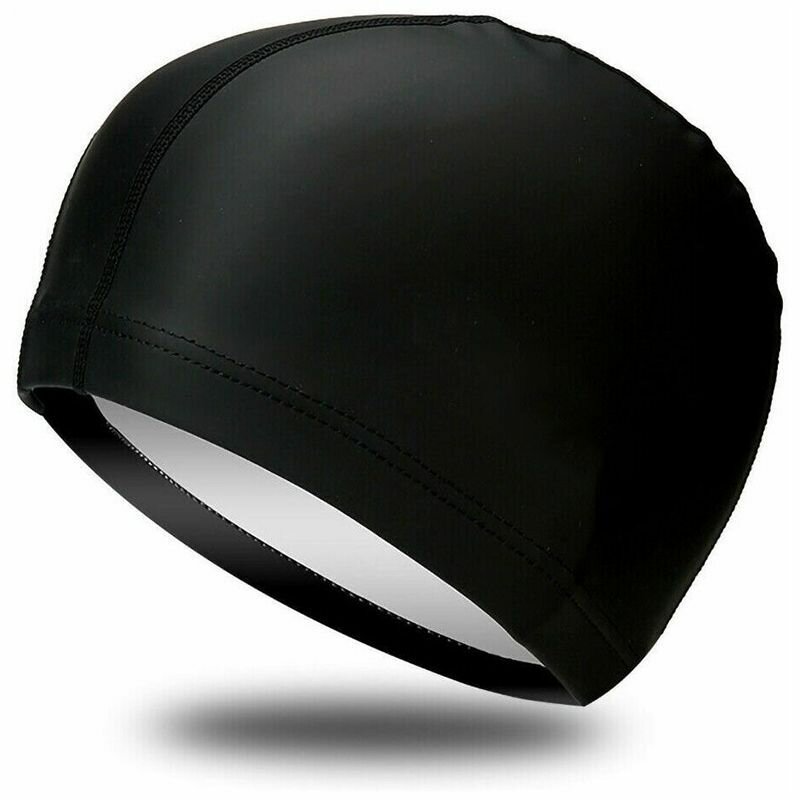 Шапочка для плавания комбинированная B31516, ткань/полиуретан, черная