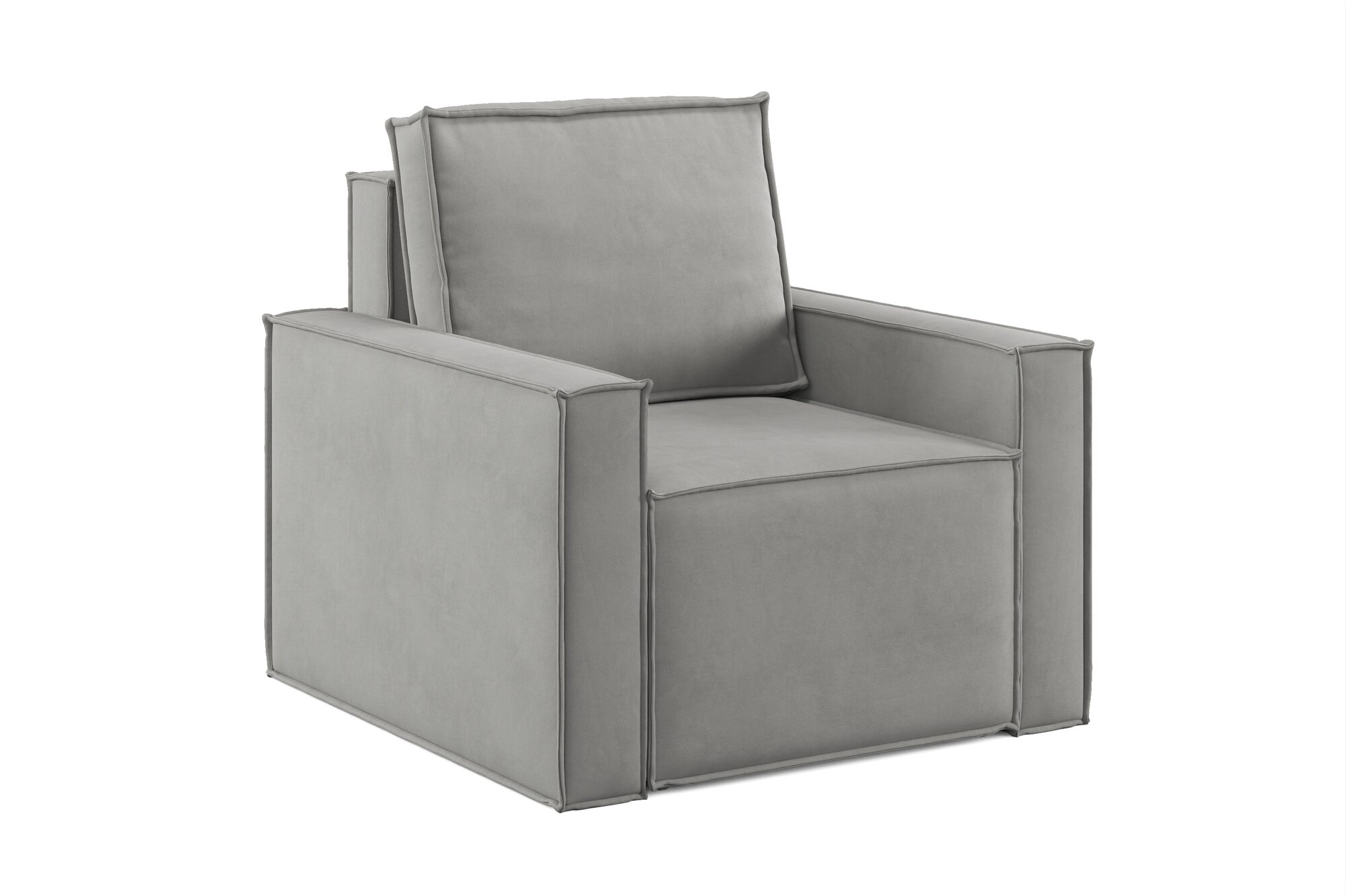 Кресло-кровать раскладной механизм, Лофт мини, светло-серый велюр