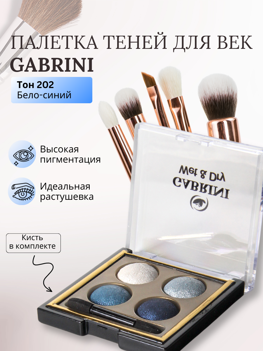 Тени для век Терракотовый квартет, запеченные, в палетке их четырех оттенков, сатиновый финиш, бело-голубые, 6.0 г