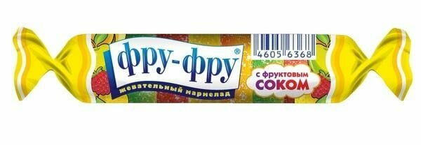 Мармелад жевательный ассорти со вкусами яблока, банана, апельсина, клубники Фру-Фру 35г