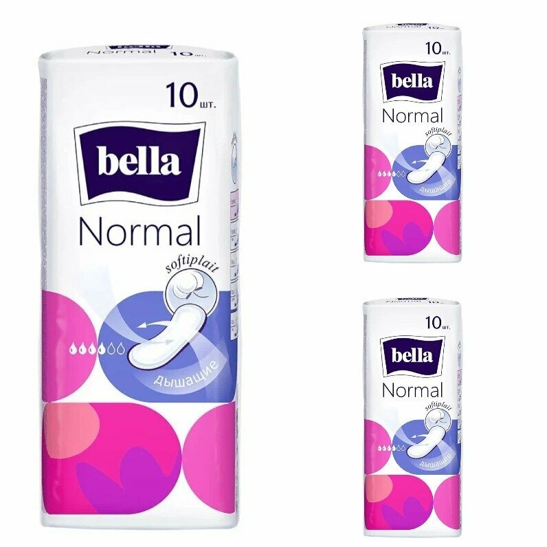 Прокладки Bella Normal softiplait 10 шт, 3 уп