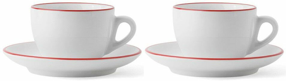 Комплект из 2-х кофейных пар для капучино Verona Rims, 180 мл, цвет красный, Ancap, Италия