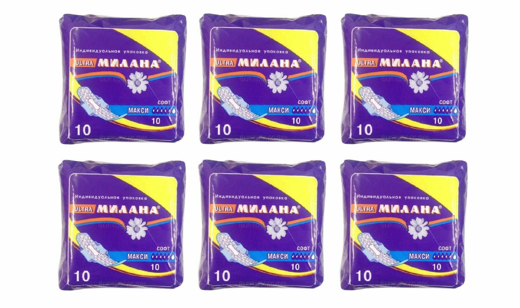Милана Прокладки гигиенические "Ultra Макси Soft", 10 штук, 6 упаковок